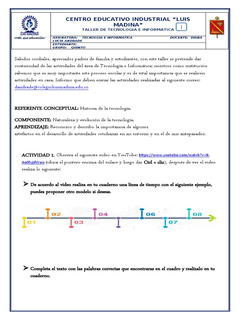 Taller de Tecnologia e Informática Grado 5° | PDF | Historia antigua ... Taller de Tecnologia e Informática Grado 5° | PDF | Historia antigua ...