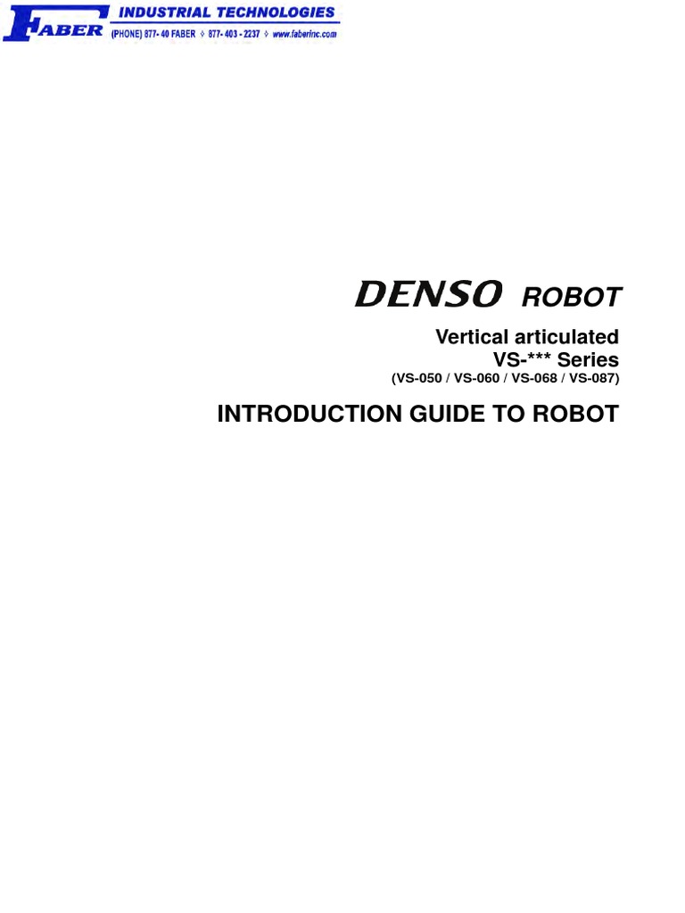 DENSO - Robotics - VS-050.060.068.187 (VS Model) Introduction GuideLo ...