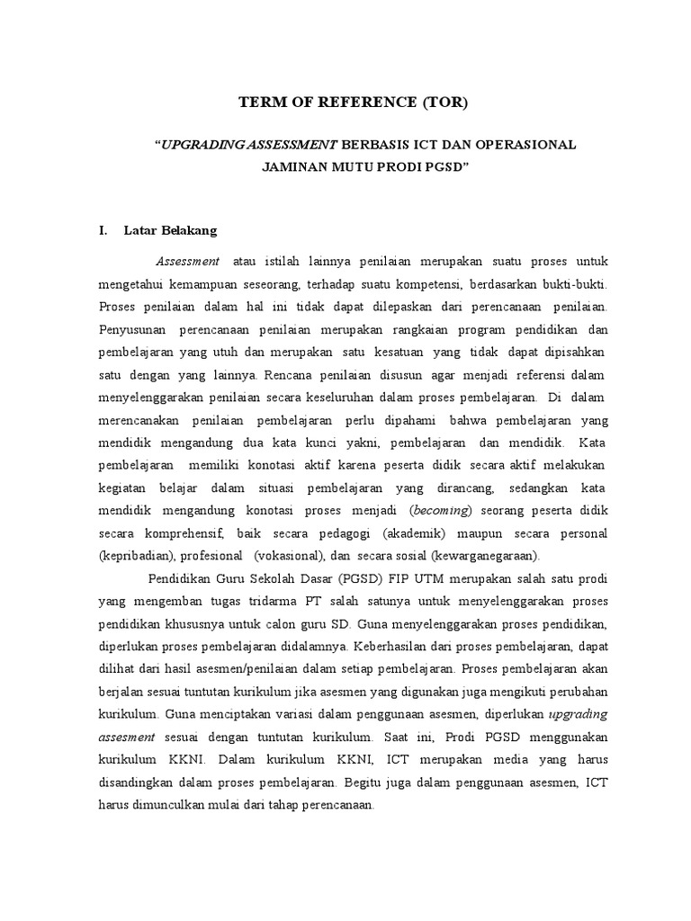Tor Asesmen | PDF | Bisnis | Seni