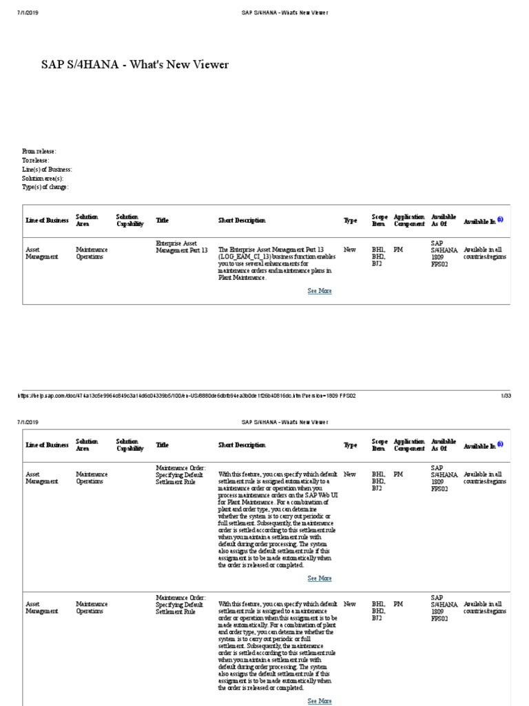 SAP S - 4HANA - What's New Viewer PDF | Download Free PDF | Sap Se ...