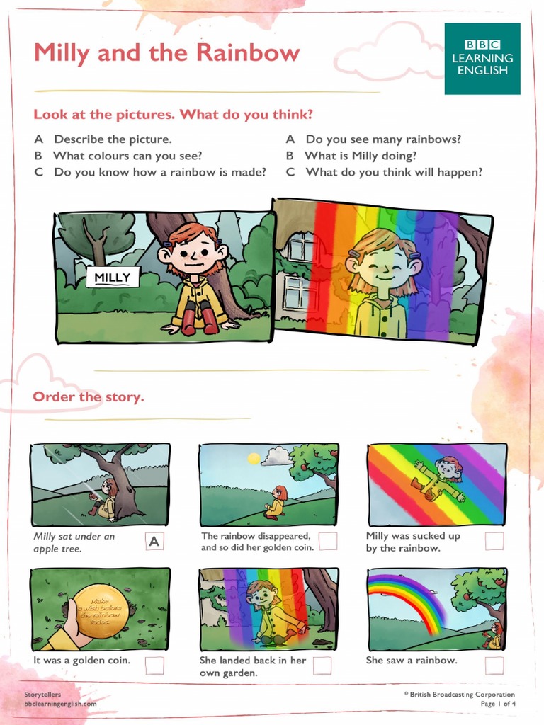 BBC - Storytellers - Milly - and - The - Rainbow Activities | PDF