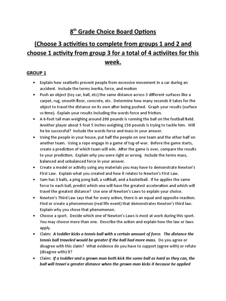 Newton's Laws Activities for 8th Grade | PDF | Force | Waves