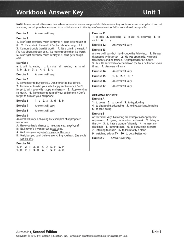 Summit 1 2ND Edition Workbook Answerk Key PDF | PDF | Giant Panda ...