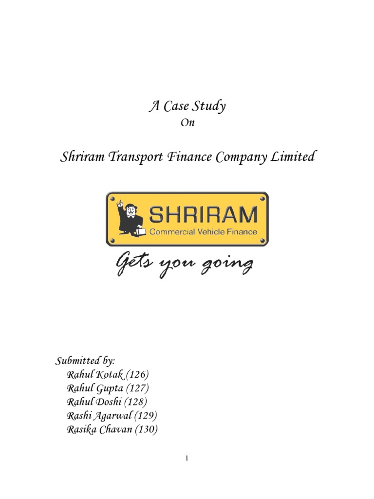 A Case Study Shriram Transport Finance Company Limited | PDF | Dividend ...