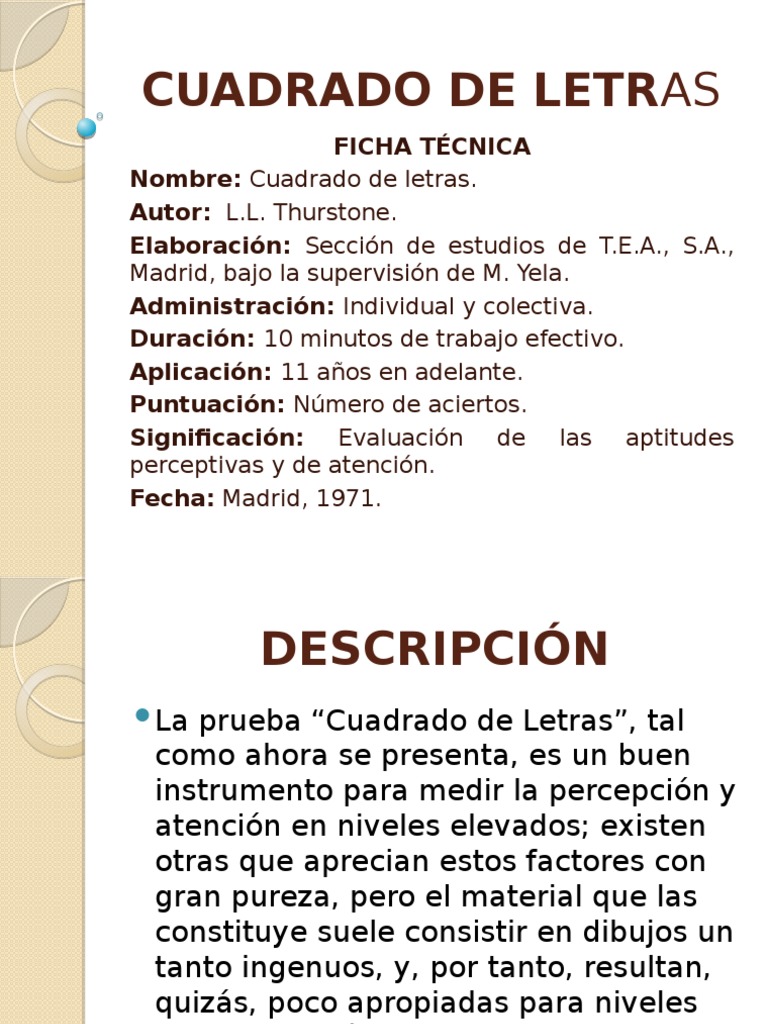 Cuadrado de Letras: Evaluación Perceptiva | PDF | Estudios de idiomas ...