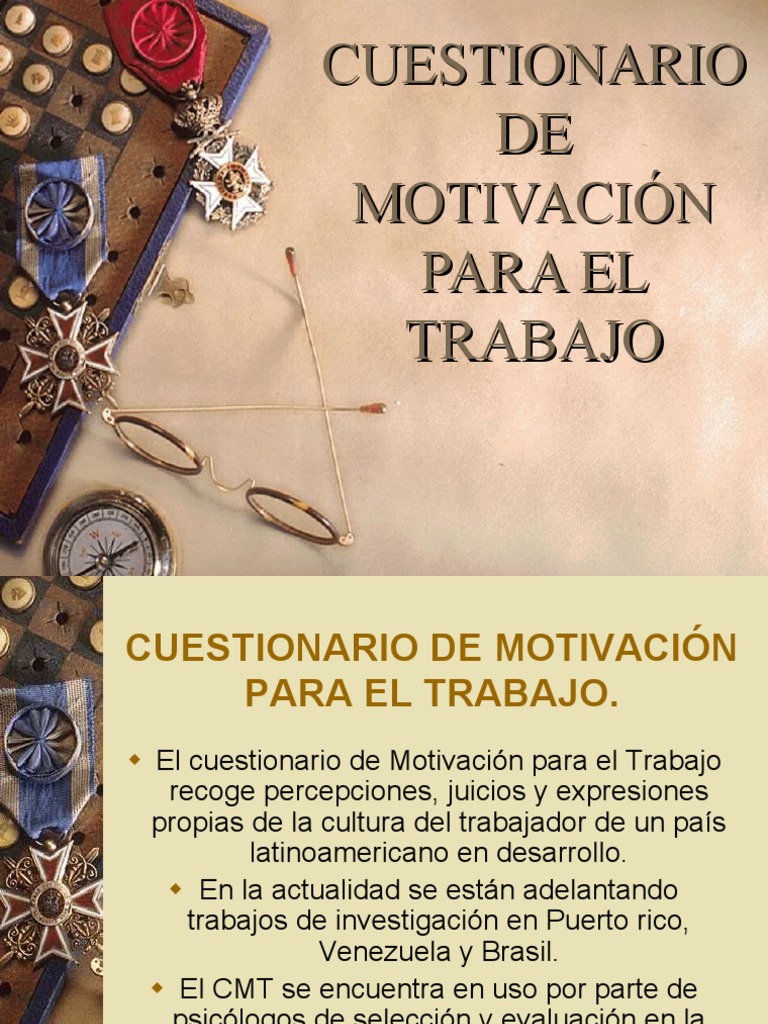 Cuestionario de Motivación Laboral CMT | PDF | Comportamiento | Probabilidad