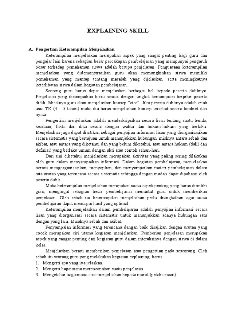 Explaining Skill | PDF