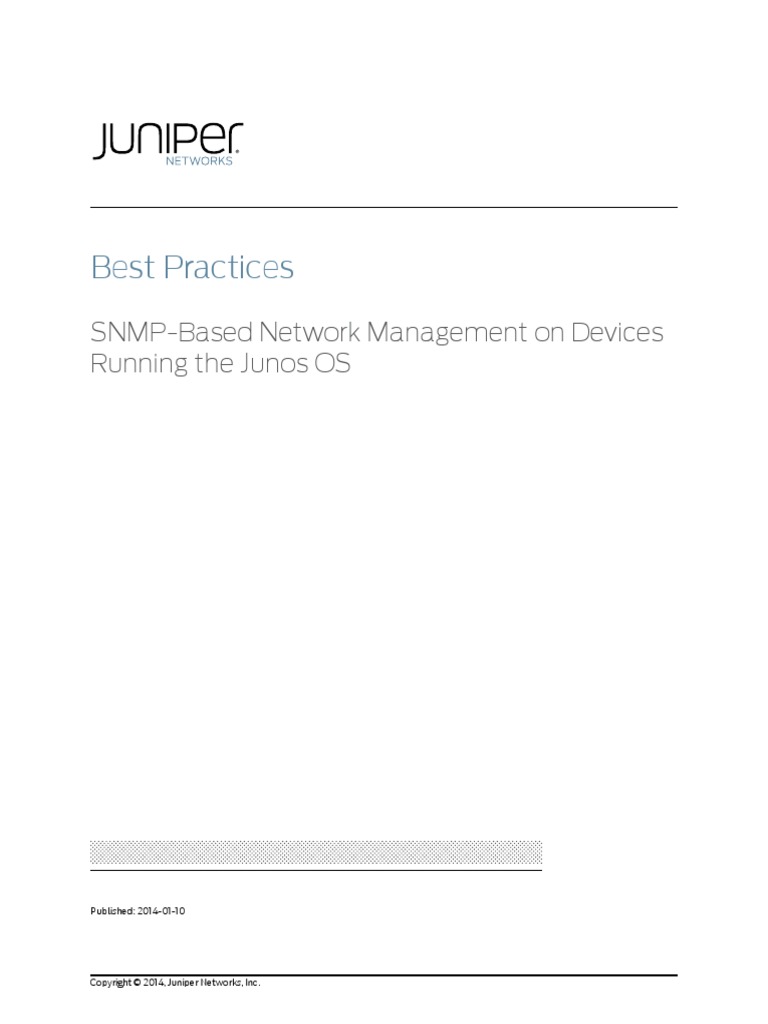 Junos Os SNMP Best Practices | PDF | Computer Network | Computer Networking