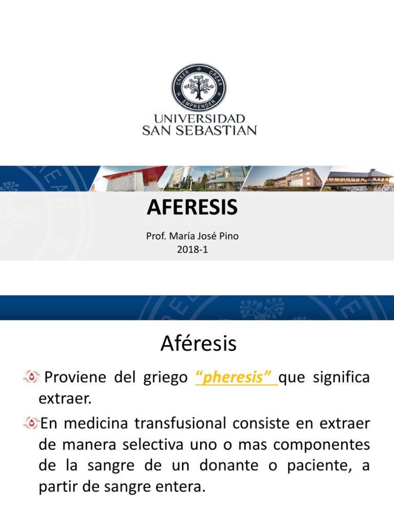 Clase 5. AFERESIS | PDF | Sangre | Transfusión de sangre