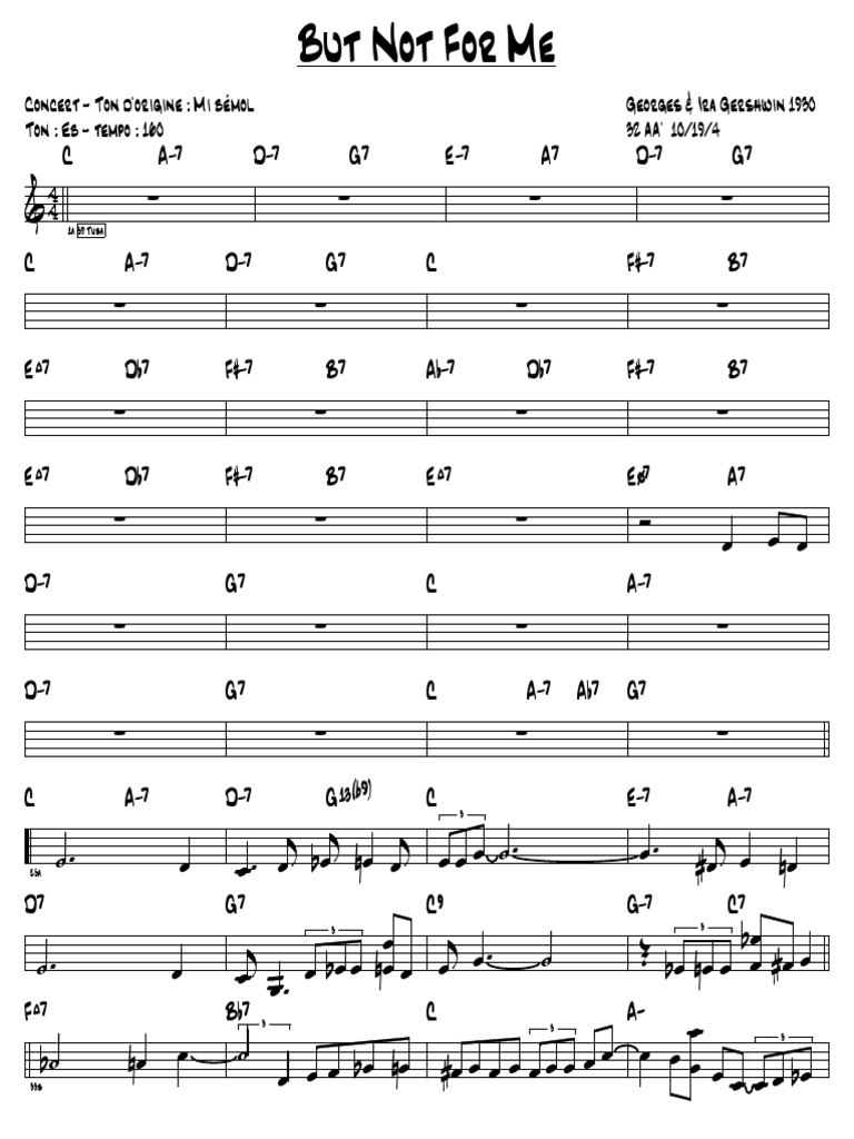 But Not For Me - Sheet Music Guide | PDF | Entertainment (General)