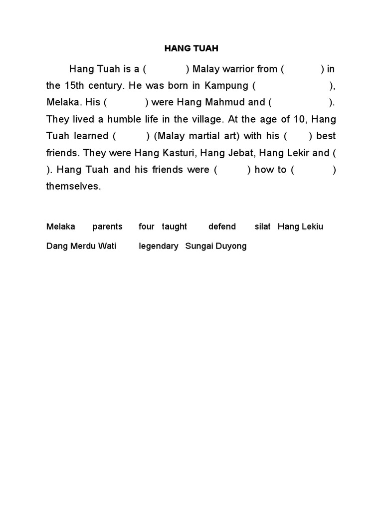 Legendary Malay Warrior Hang Tuah of 15th Century Melaka | PDF