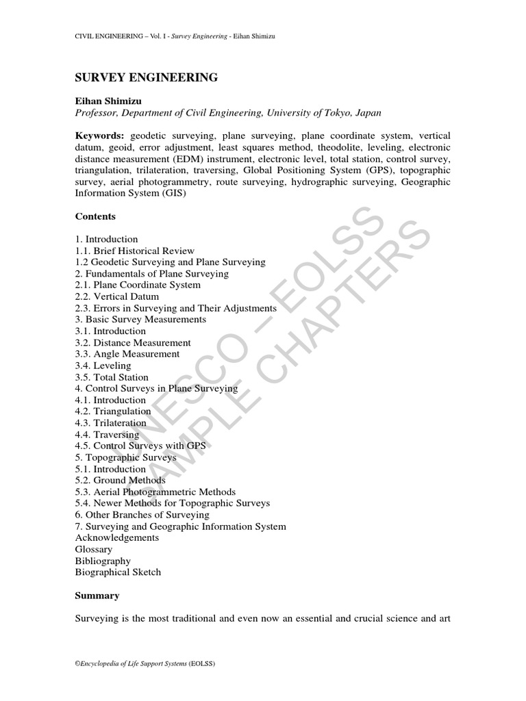 Engineering Survey by Eihan Shimizu PDF | PDF | Surveying | Geodesy