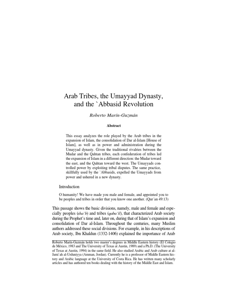 Arab Tribes and the Abbasid Revolution | PDF | Al Andalus | Berbers