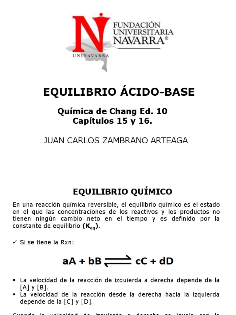 Tema 2. Equilibrio Ácido-Base | PDF | Solución tampón | Constante de disociación ácida