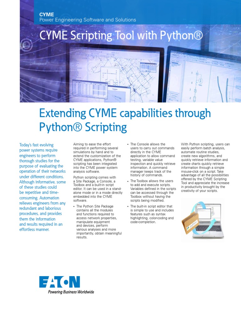 Cyme Scripting Tool With Python® Pdf Scripting Language Python 5567