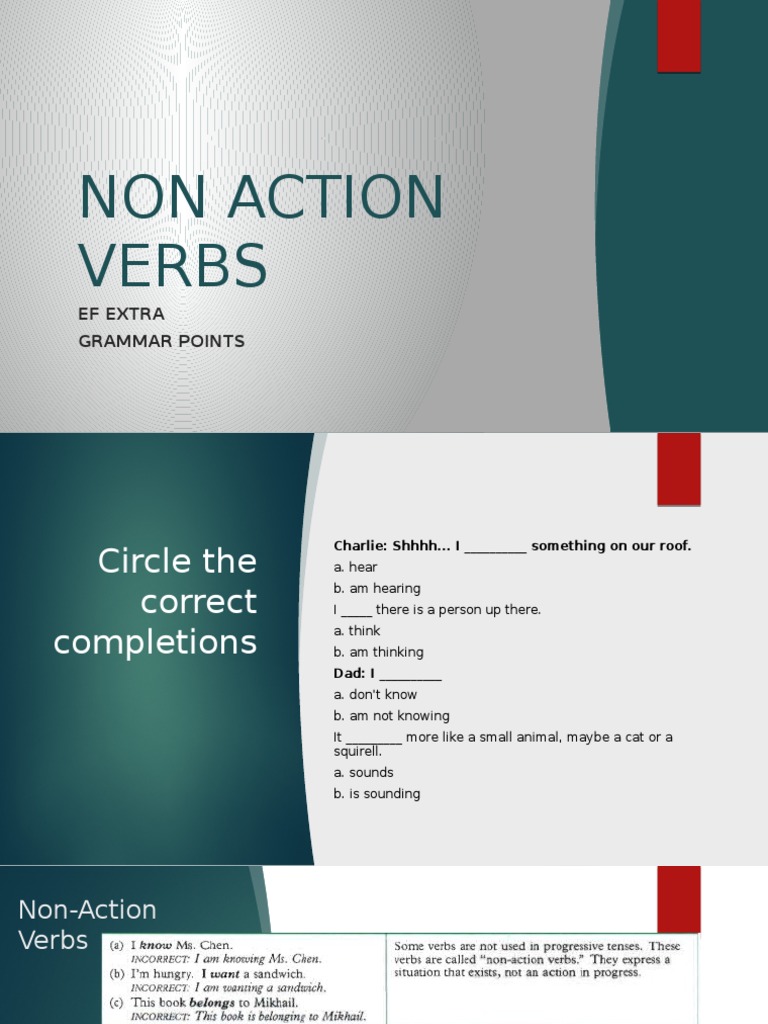 Non Action Verbs | PDF