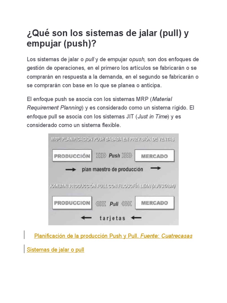 Sistemas Push y Pull en Producción | PDF | Inventario | Almacén