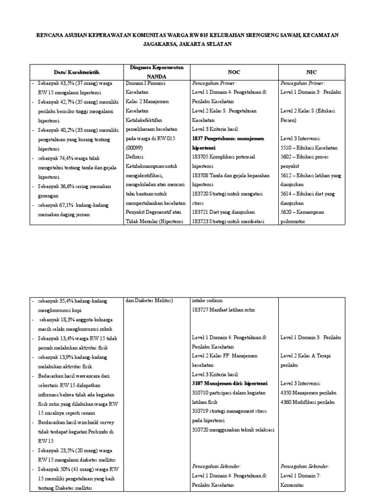 Contoh NCP Kep Komunitas | PDF | Kesehatan Holistik
