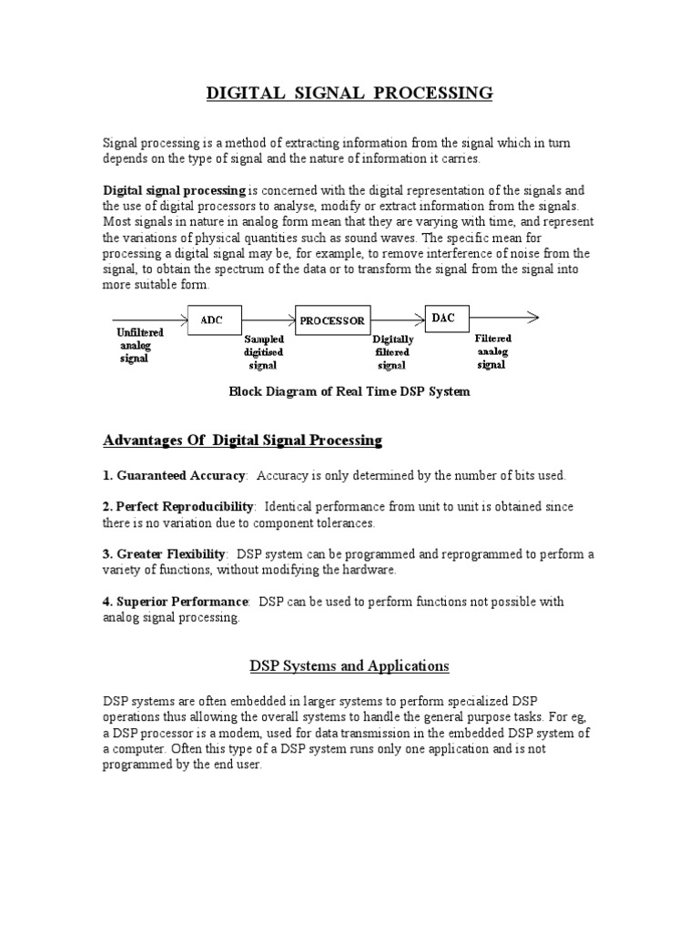 Digital Signal Processing | PDF | Digital Signal Processing | Digital ...