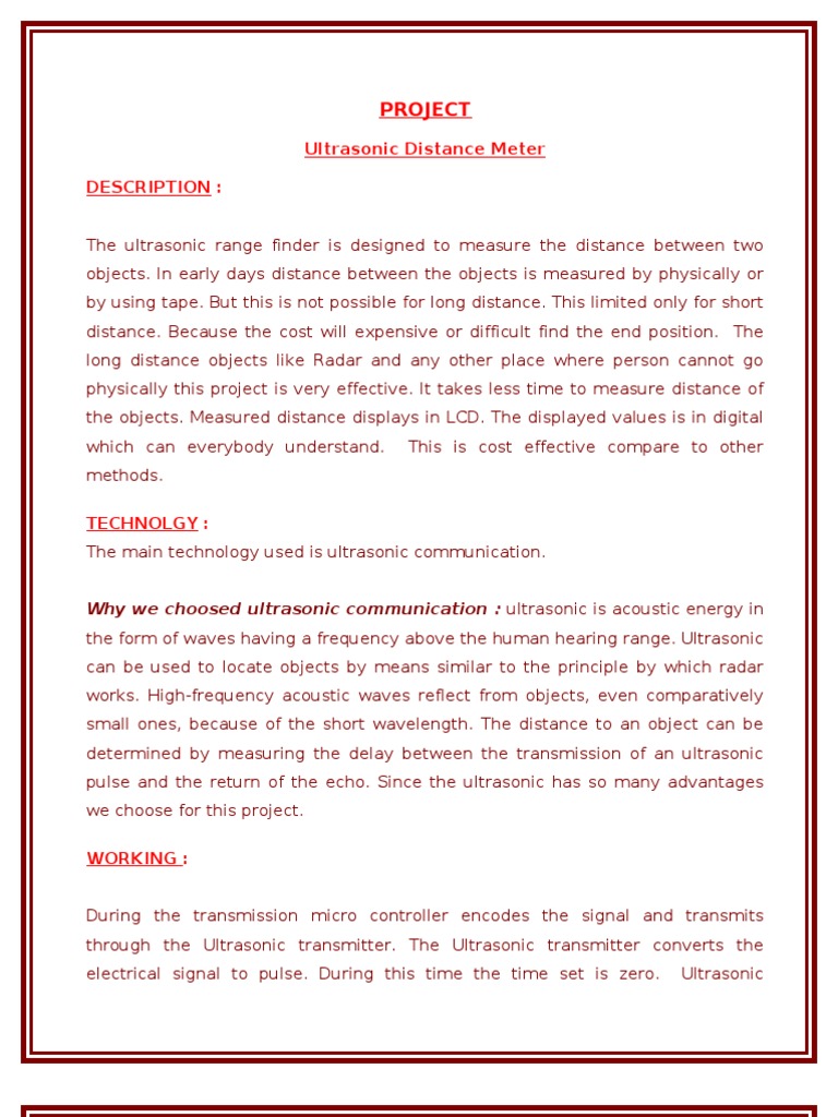 10) Wireless Distance Measurement For Satellites. | PDF | Ultrasound ...