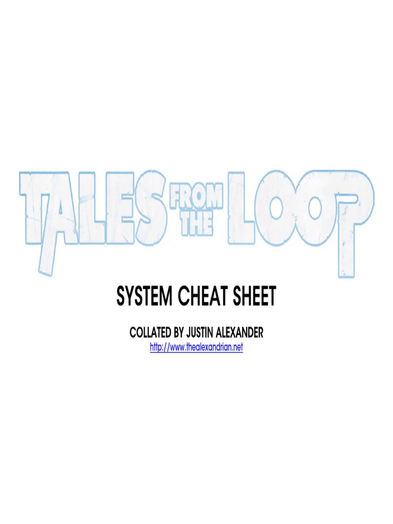 Tales From The Loop Cheat Sheet | PDF | Mind | Leisure