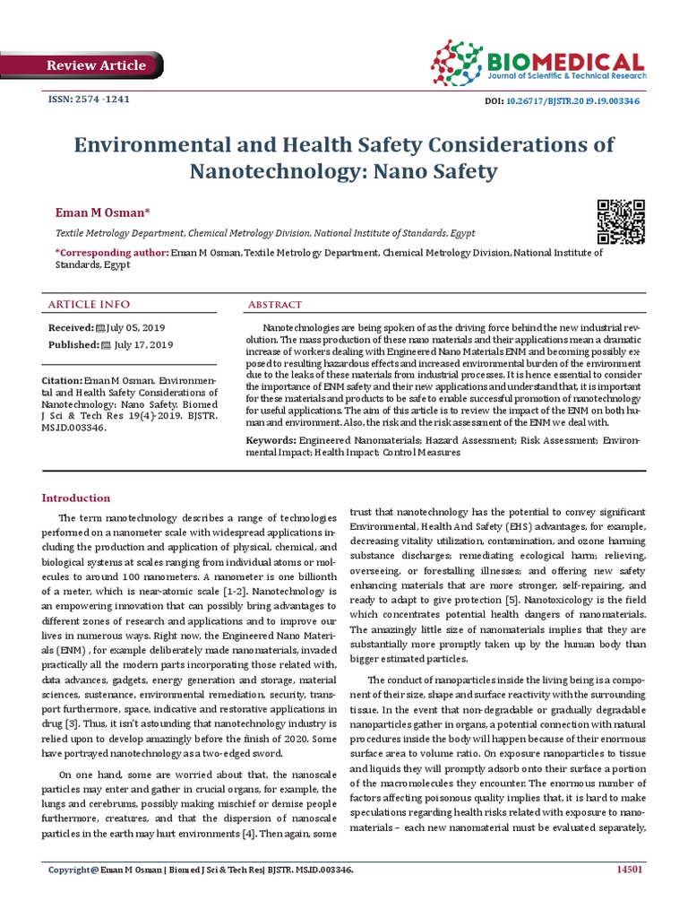 2019 - Nano Safety | PDF | Nanotechnology | Nanomaterials