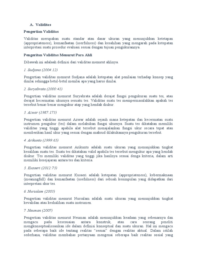 Evaluasi Validitas | PDF | Sains & Matematika | Komputer
