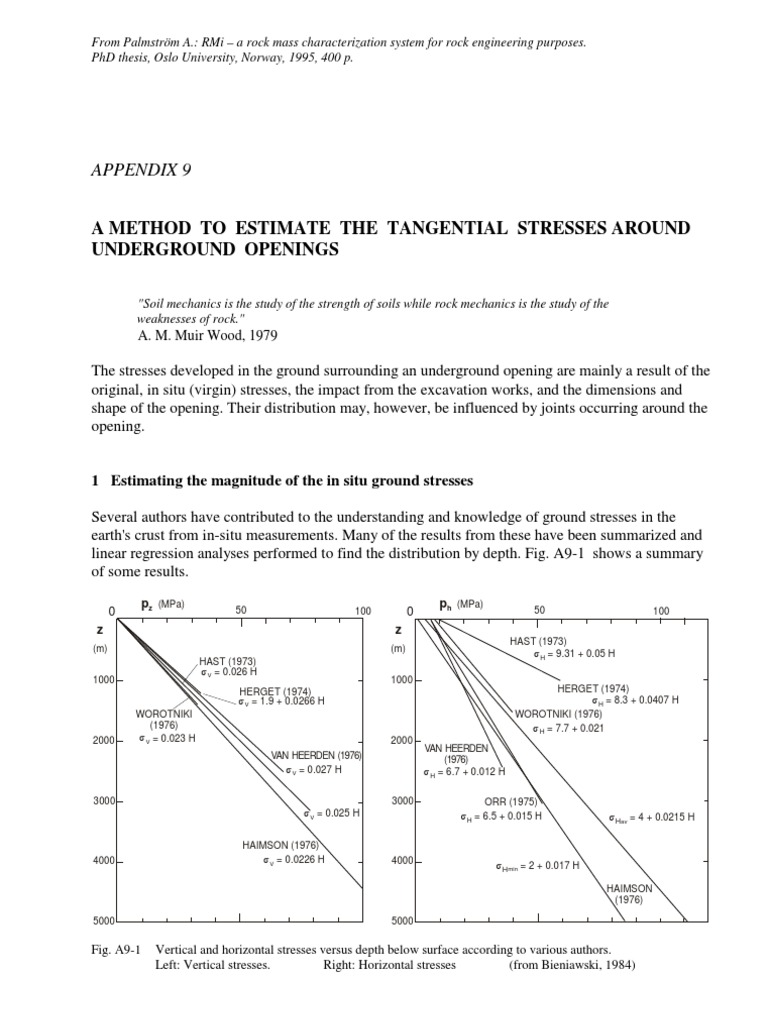 Estimating Tangential Stresses in Rock | PDF | In Situ | Stress (Mechanics)