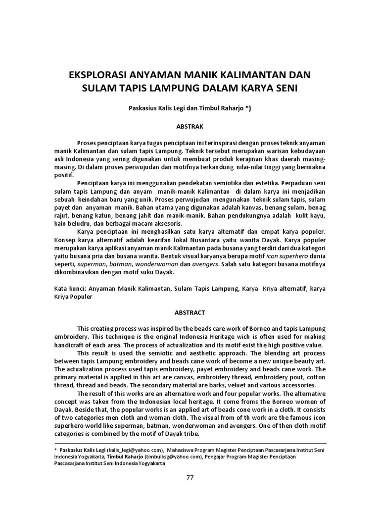 Eksplorasi Anyaman Manik | PDF