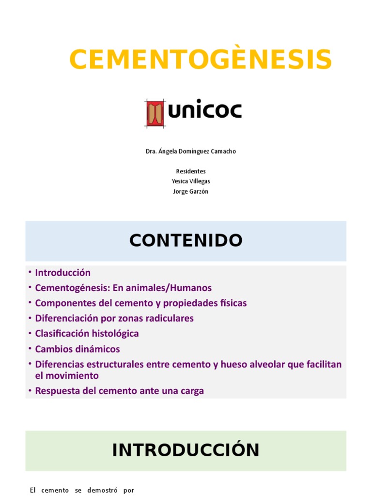Cementogénesis: Formación y Función | PDF | Hueso | Diente