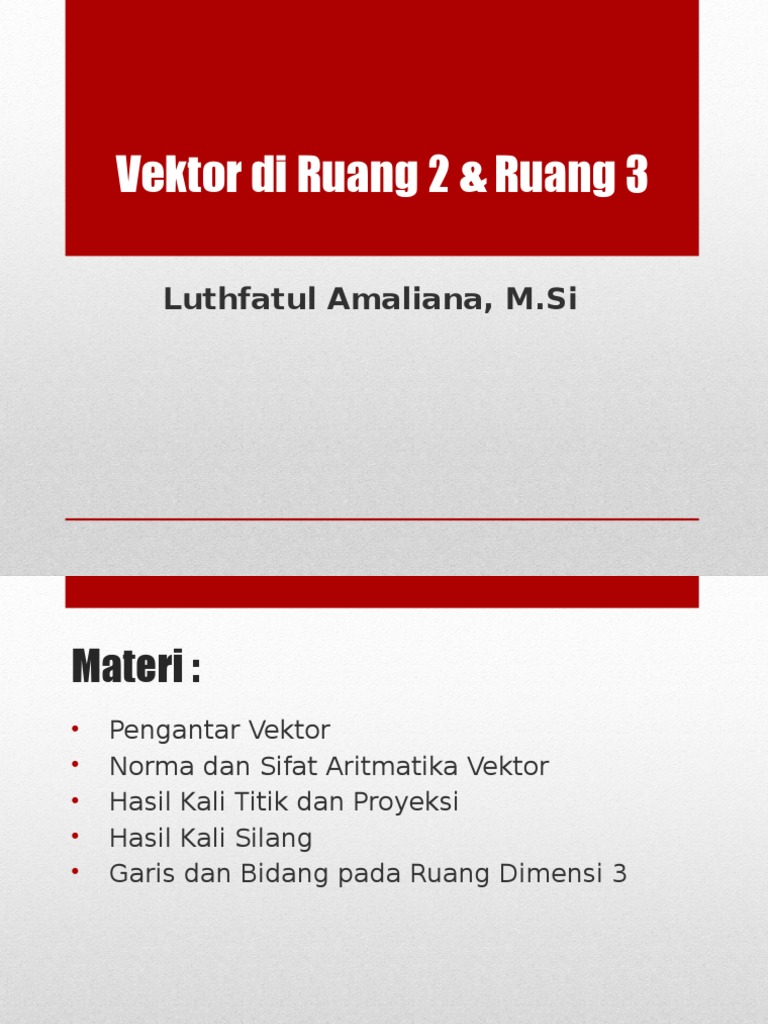 Ruang Vektor R2 Dan R3 Baru | PDF | Metode & Bahan Ajar