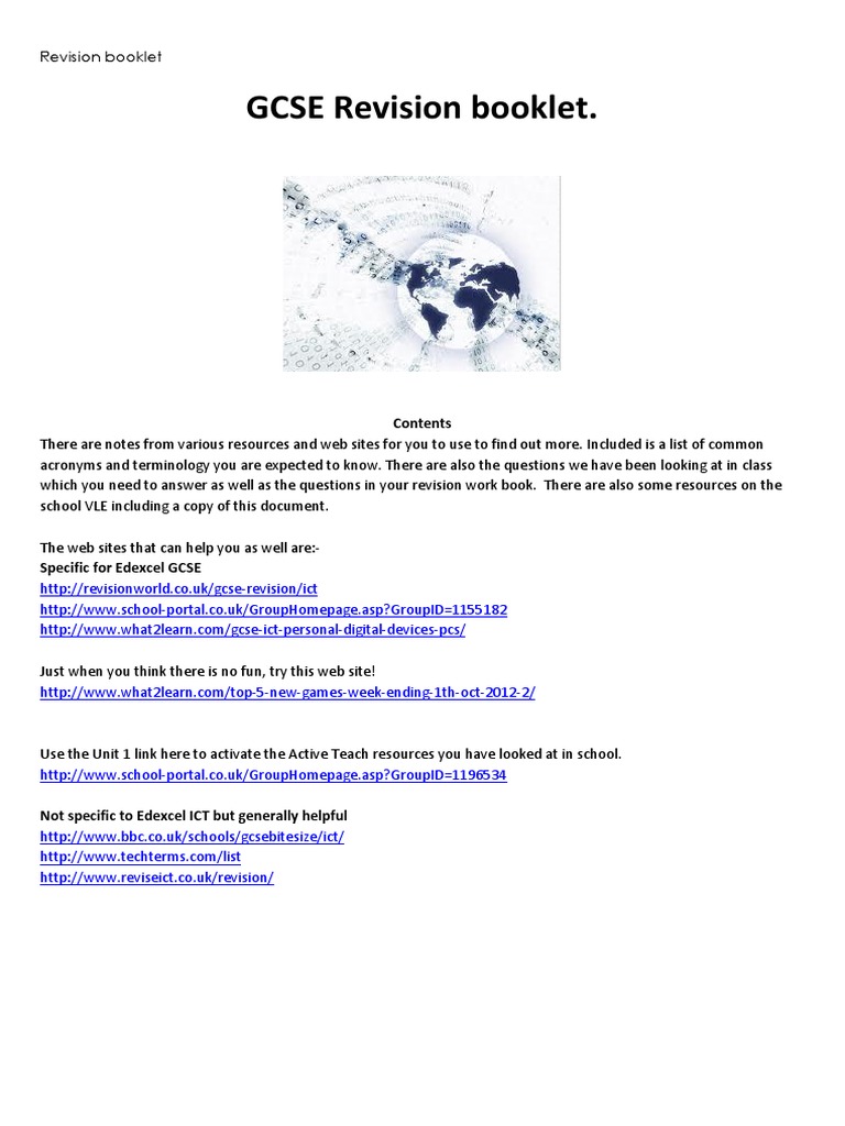 Revision Questions GCSE ICT | PDF | Educational Technology | Punctuation