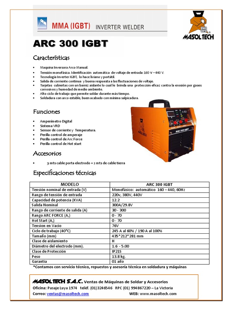 Ficha Tecnica ARC 3000 IGBT | PDF