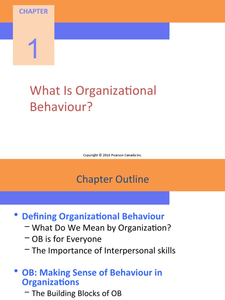 Langton - OB7ce - ch01 Student Version | PDF | Organizational Behavior | Employment