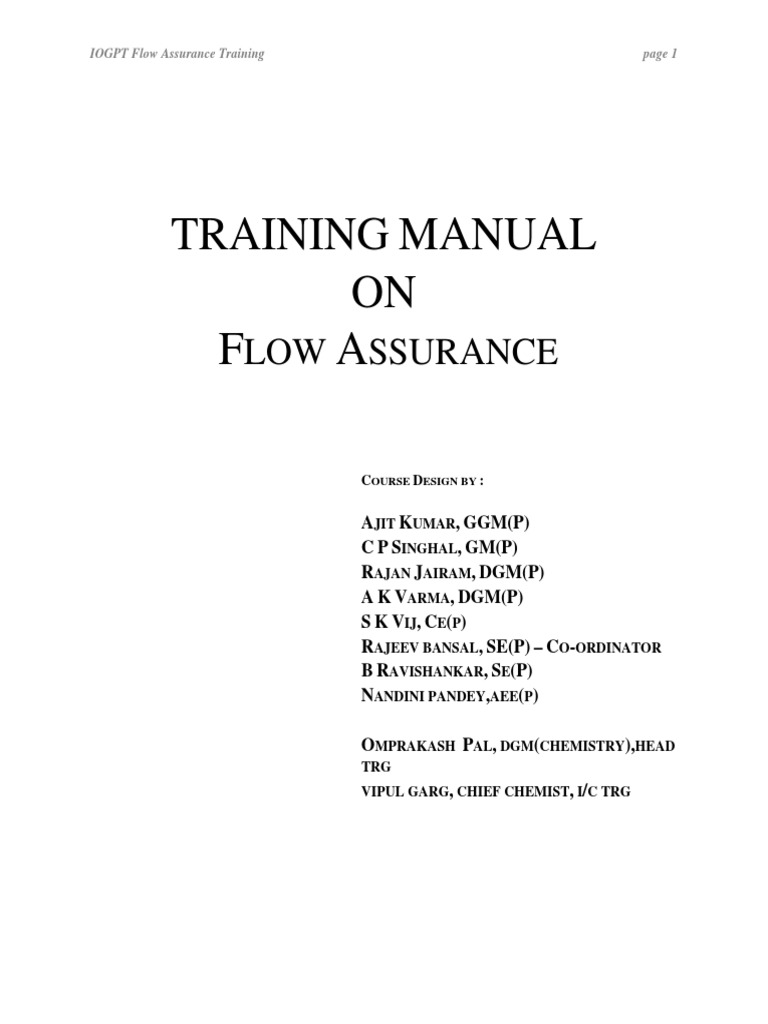 Flow Assurance Training Course-1 Underlined (IOGPT) | PDF | Fluid ...
