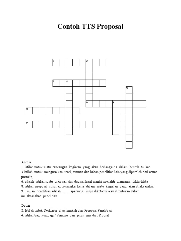 Teka-Teki Silang Proposal | PDF | Kajian Bahasa Asing | Sains & Matematika