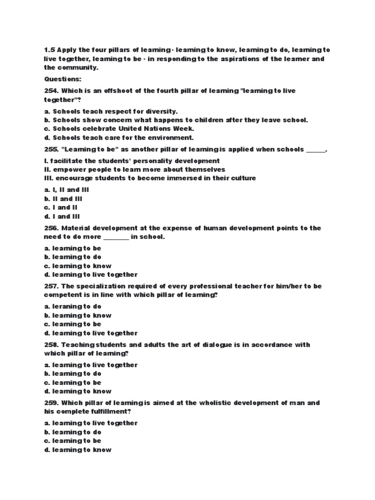 4 Pillars | PDF | Applied Psychology | Education Theory