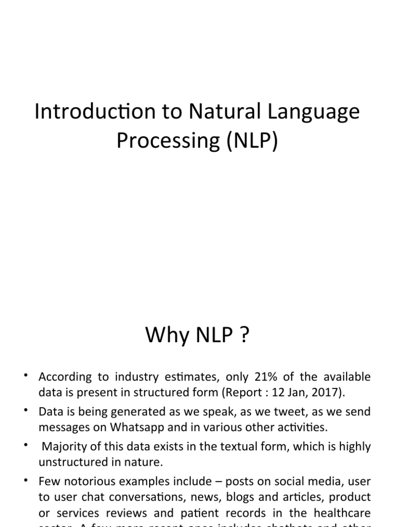 1.introduction To Natural Language Processing (NLP) | PDF | Word ...
