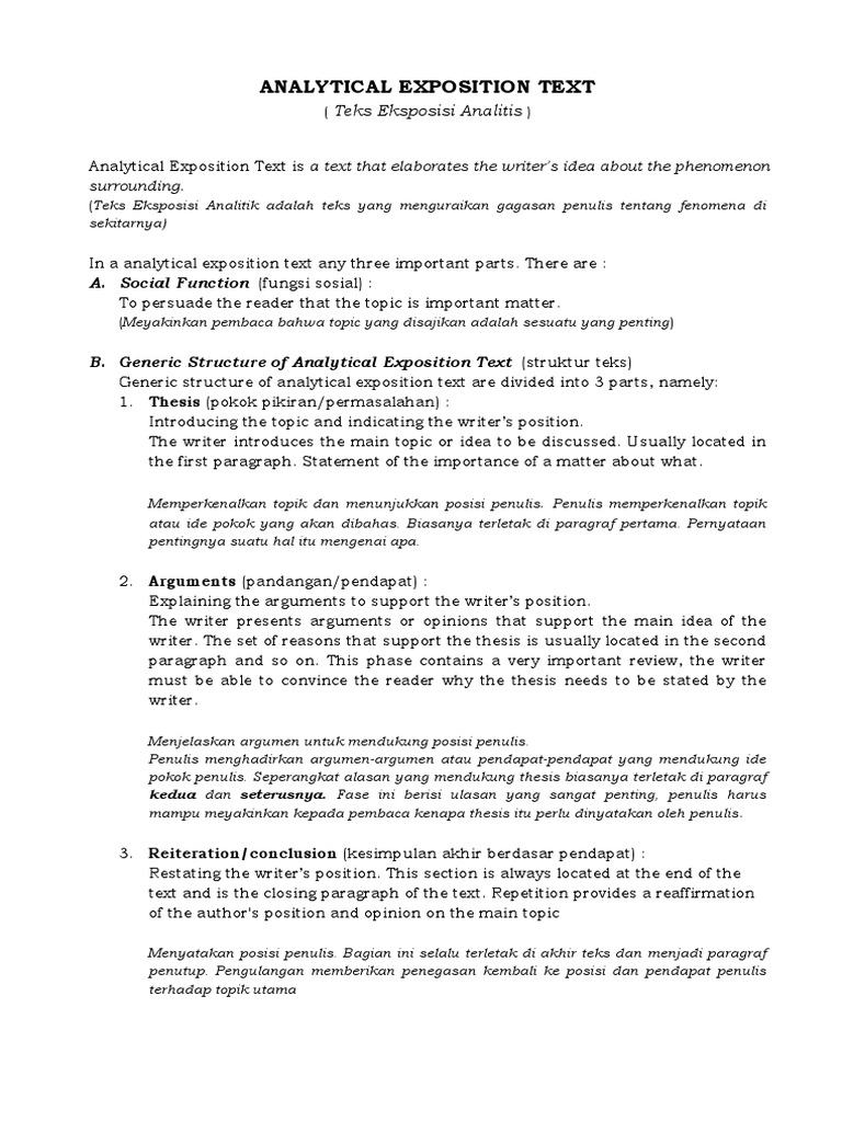 Materi KD 3.22 Analytical Exposition Text | PDF | Mood (Psychology ...