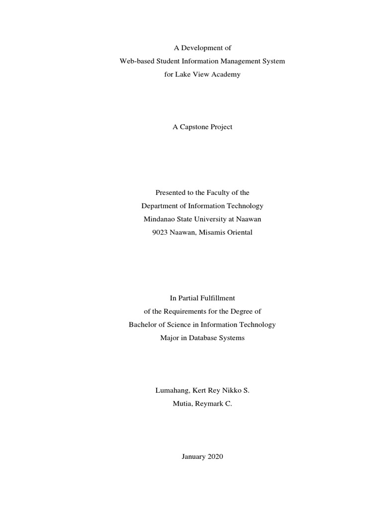Capstone Project | PDF | Survey Methodology | Information System