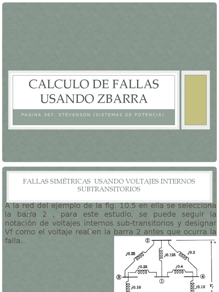 Cálculo de Fallas Simétricas con Zbarra | PDF