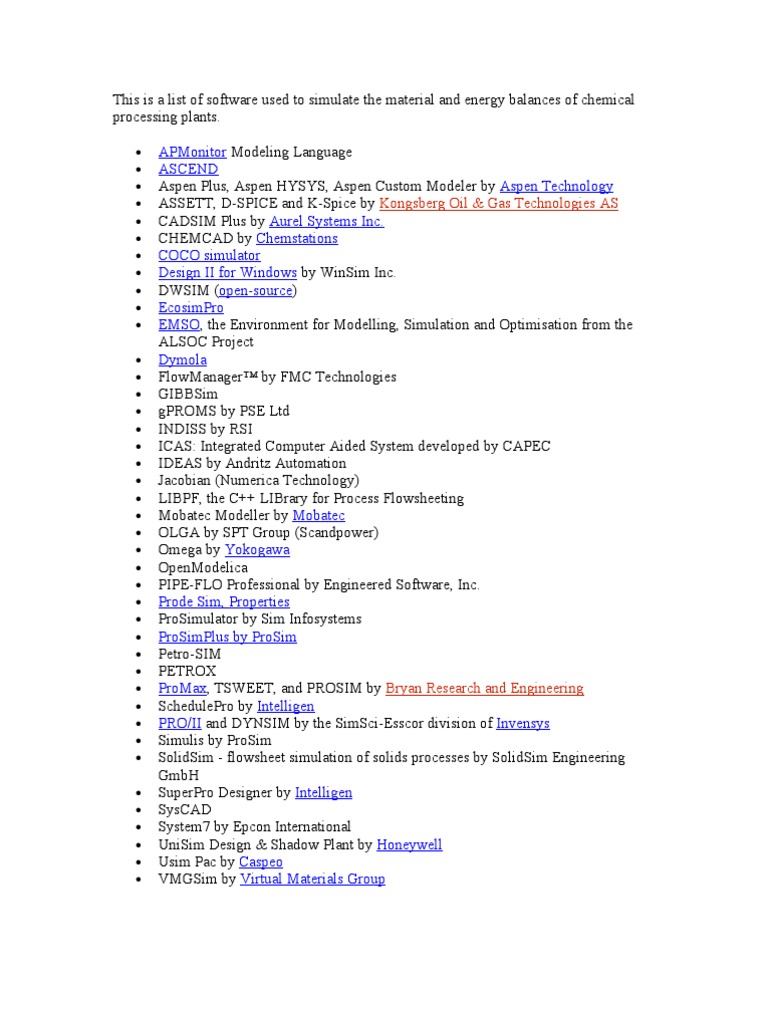 Chemical Software List | PDF | Art | Technology & Engineering