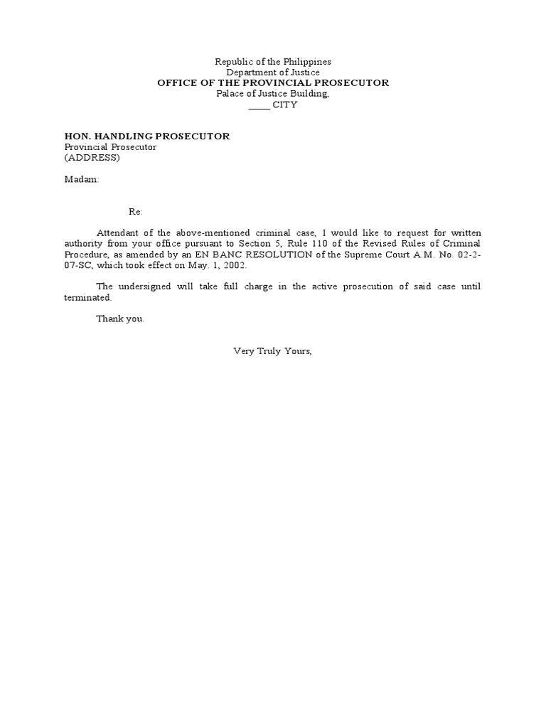 Authority-to-Prosecute - SAMPLE | PDF