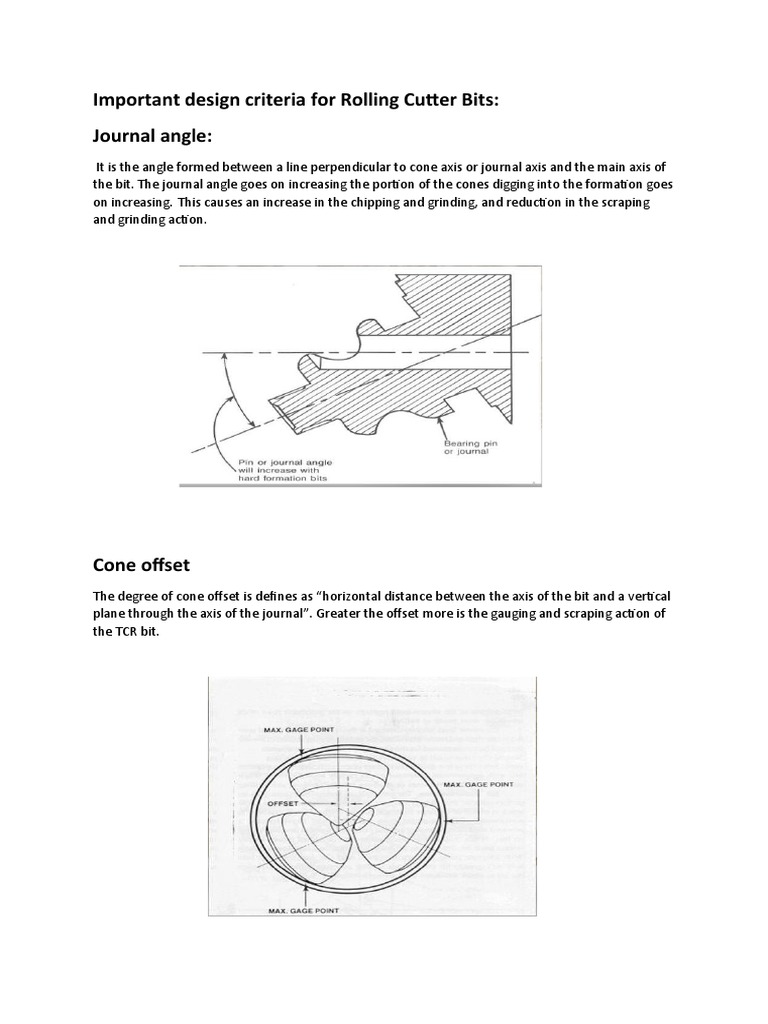 Important Design Criteria For Rolling Cutter Bits: Journal Angle | PDF