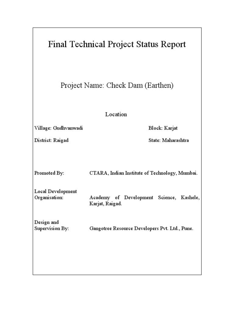 Final Project Status Report | PDF | Dam | Flood