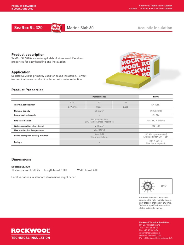 Searox SL 320: Marine Slab 60 | Download Free PDF | Thermal Insulation ...