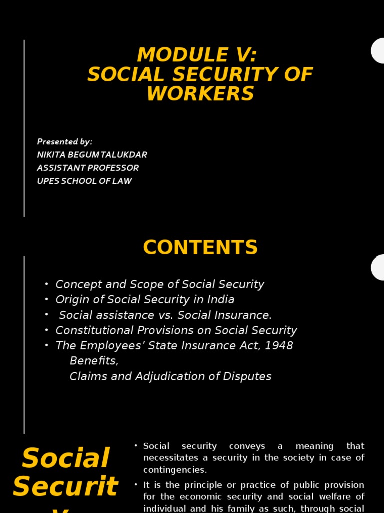 Concept and Scope of Social Security | PDF | Social Security | Welfare