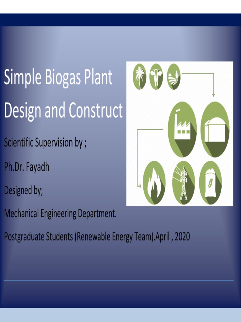 Simple Bio-Gas Plant Design and Construct | PDF | Biogas | Anaerobic ...