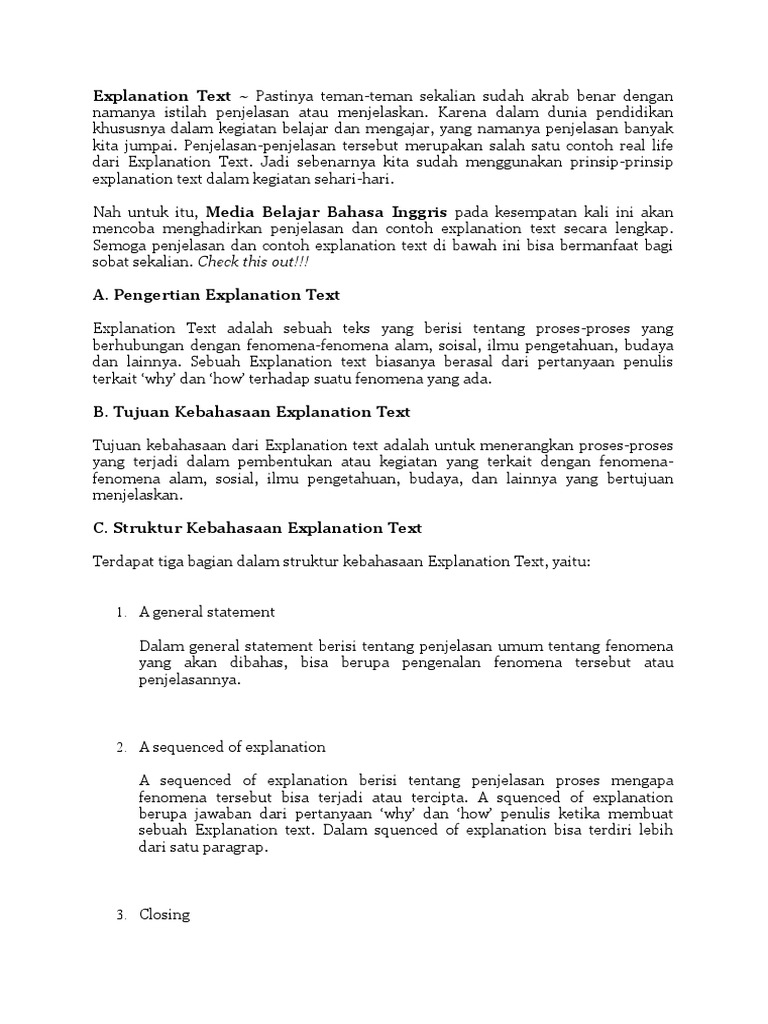 Explanation Text | PDF | Seni & Disiplin Bahasa