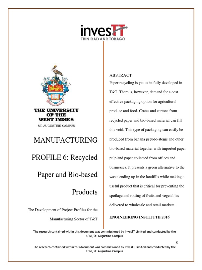 T&T Recycled Paper Opportunity | PDF | Recycling | Packaging And Labeling